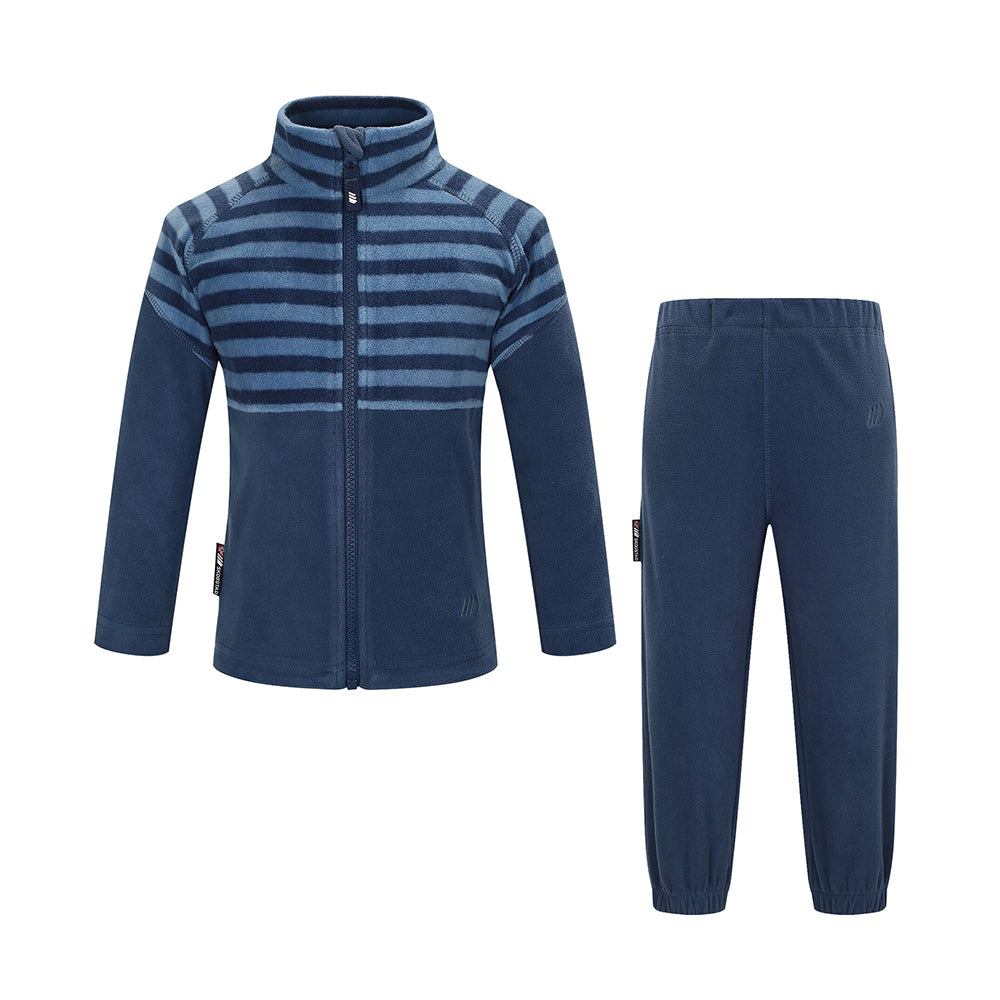 Skogstad Kids' Trone Fleece Set (Dark Denim Stripe) – Little Adventure Shop