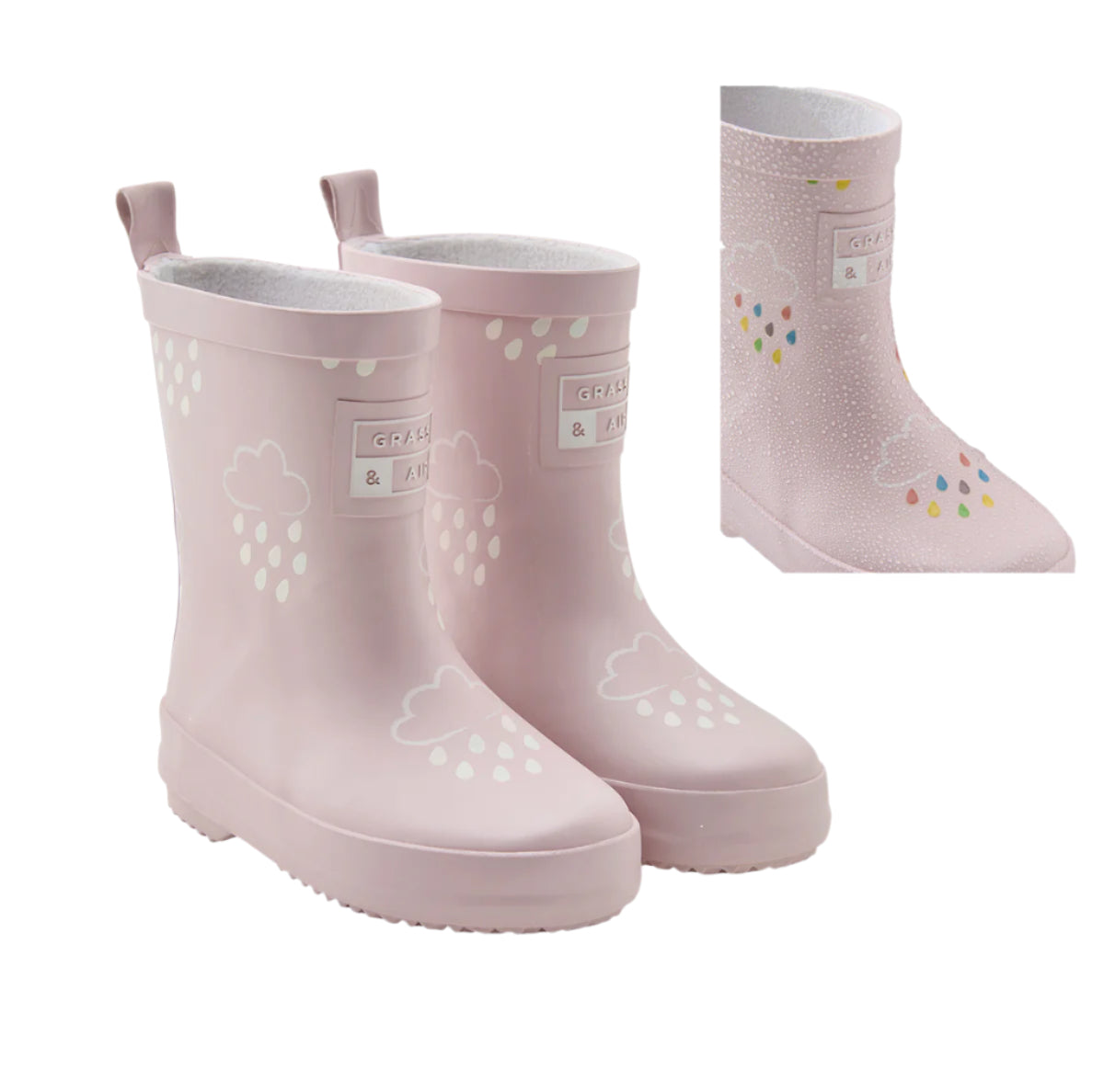 Grass & Air Colour-Changing Kids Wellies (Pink) – Little Adventure Shop
